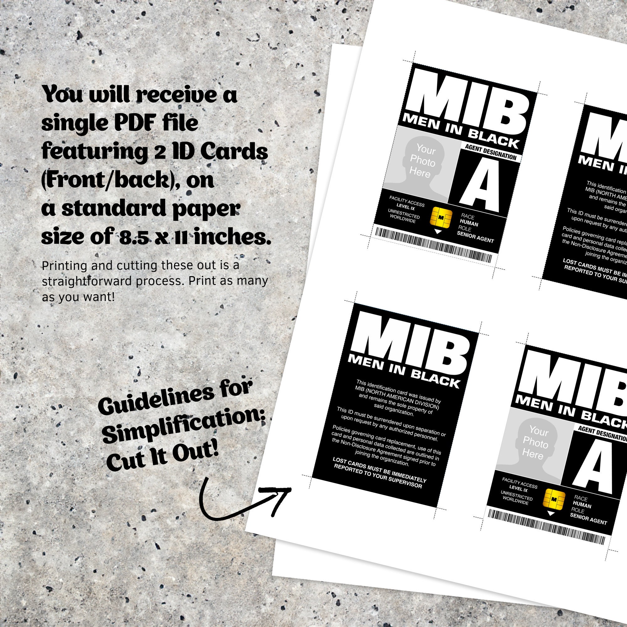 Personalized MIB Men in Black ID Card Personalized Agent - Etsy UK