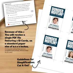 Jim Halpert & Pam Halpert the Office Dunder Mifflin Couple ID Card ...