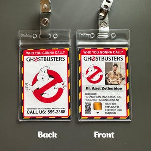 Personalized Ghostbusters Movie ID Card With Badge Holder and Metal ...