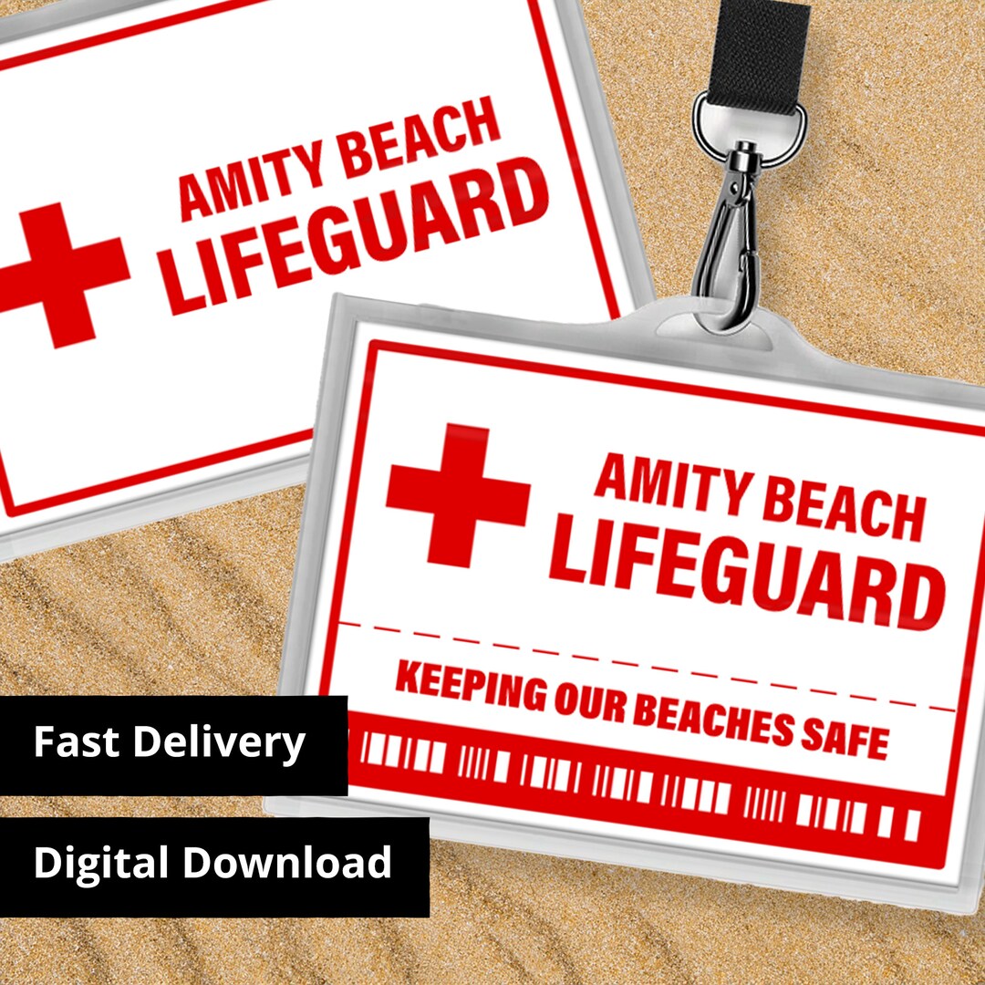 Lifeguard Amity Beach Jaws ID Badge Cosplay & Costume Name Tag Replica ...