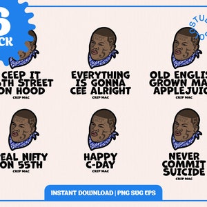 Crip Mac Quotes Illustrations 55th Street C Mac Old English 6 Pack Png ...