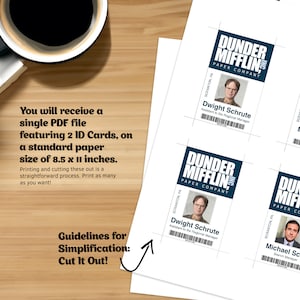 Michael Scott & Dwight Schrute the Office Dunder Mifflin Couple ID Card ...