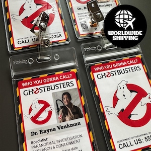 Personalized Ghostbusters Movie ID Card With Badge Holder and Metal ...