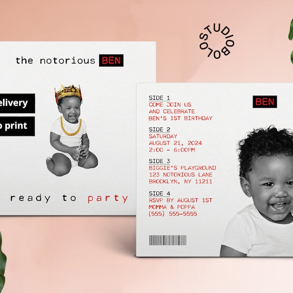The Notorious One Invitation - Etsy