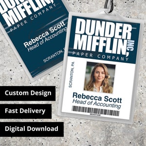 Dunder Mifflin the Office Personalized ID Card - Replica Prop ...