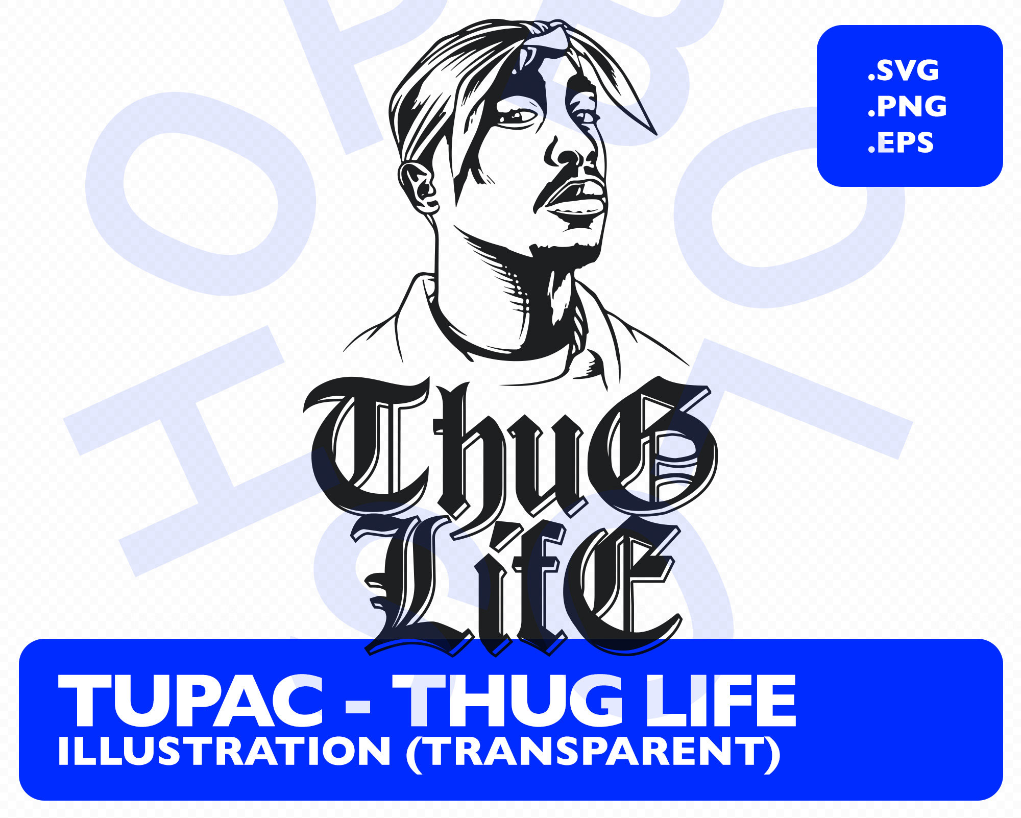 Tupac Thug Life Me Svg Illustration 2pac Makavelli Cut File - Etsy ...