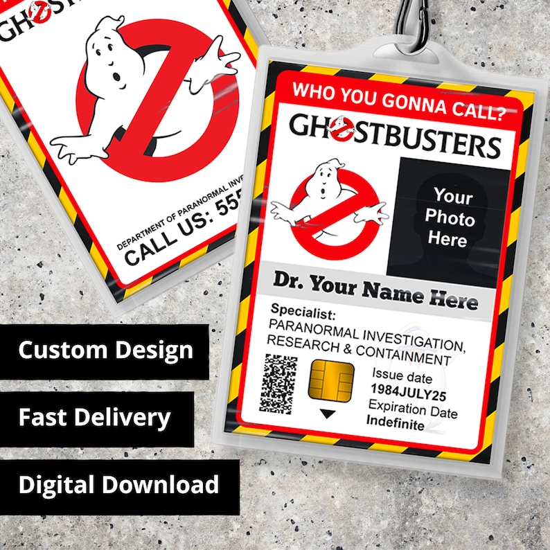 Personalized Ghostbusters Movie ID Card - Replica Prop, Halloween ...