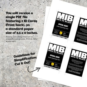 MIB Men in Black ID Card Senior Agent - Replica Prop, Halloween Costume ...