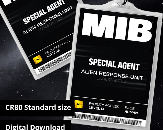 Tarjeta de identificación personalizada MIB Men In Black Agente ...