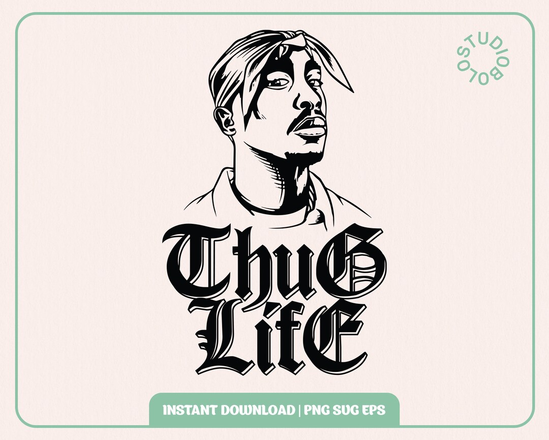 Tupac Thug Life Me Svg Illustration 2pac Makavelli Cut File , Svg Png ...
