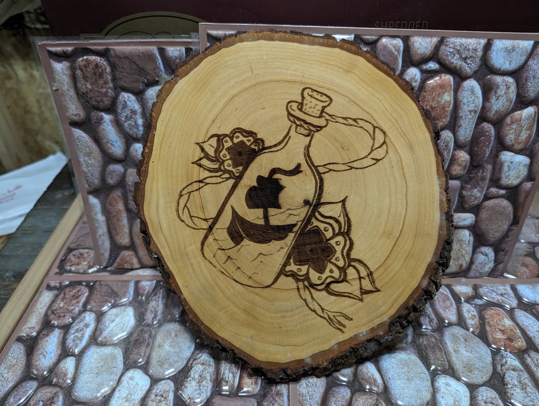 Laser Engraved Ship in Bottle on an 8 X 10 Bass Wood - Etsy