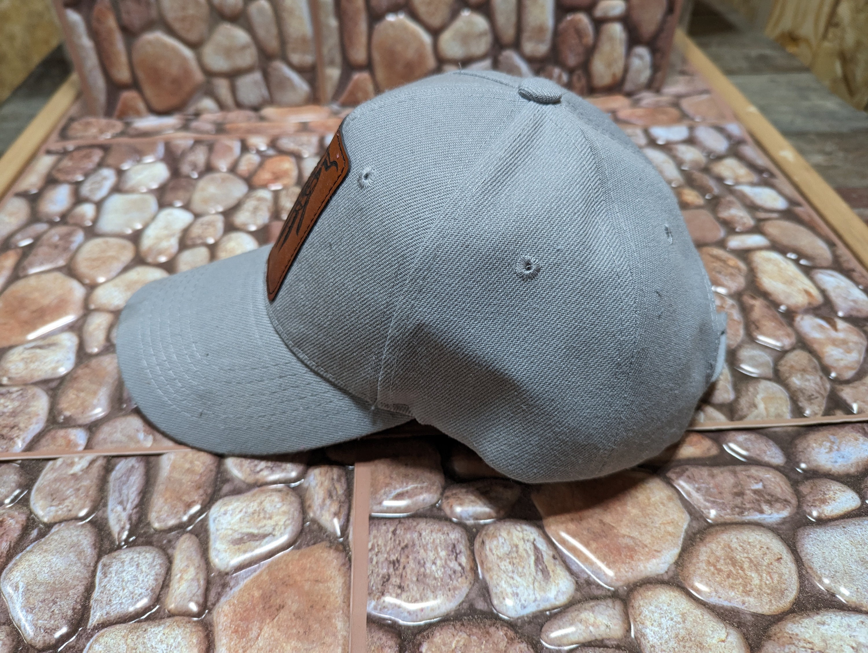Baseball Cap With Laser Engraved Leather Patch - Etsy