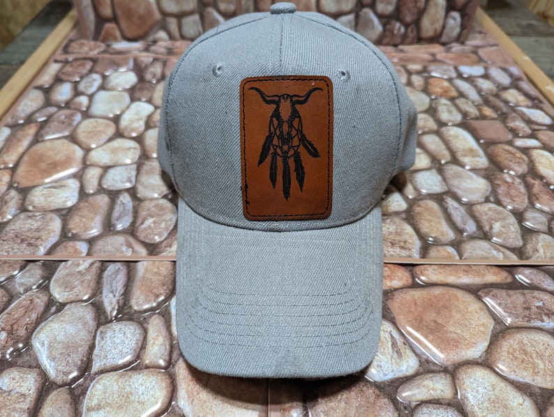 Baseball Cap With Laser Engraved Leather Patch - Etsy
