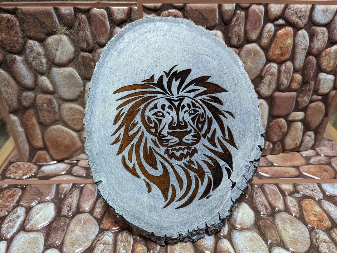 Laser Engraved Tribal Lion on 8x10 Basswood - Etsy