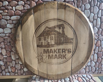 Maker's Mark Bourbon Whisky Laser Engraved Barrel Head - Etsy
