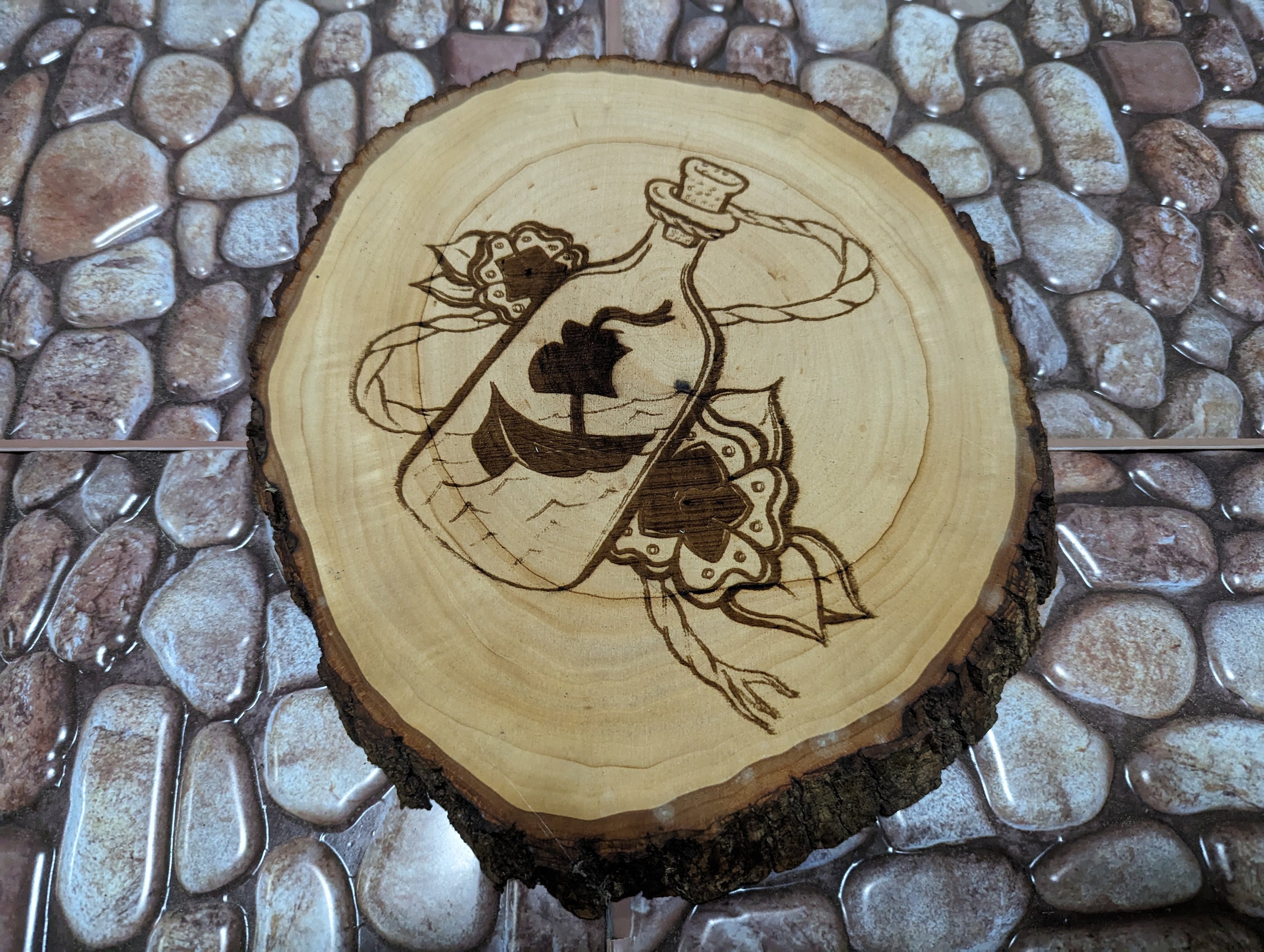 Laser Engraved Ship in Bottle on an 8 X 10 Bass Wood - Etsy