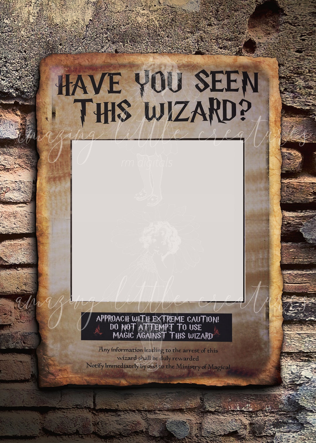 Wizard, Wanted Poster, Digital Background, Magical, Backdrop - Etsy