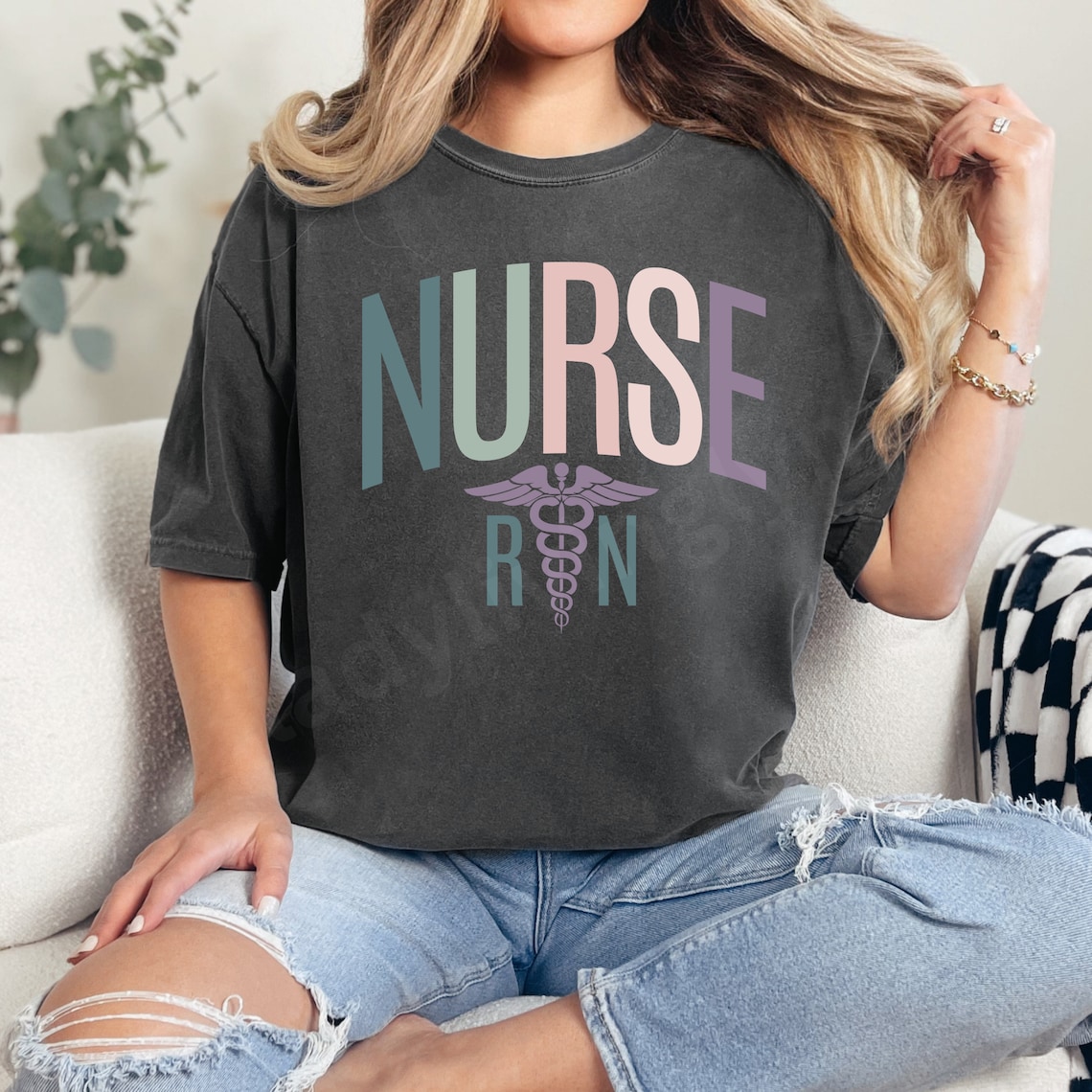 Registered Nurse Shirt Gift for Women RN Medical Caduceus Tee New Nurse ...