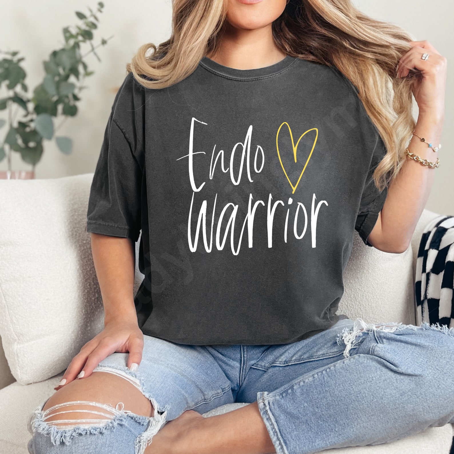 Minimalist Endo Shirt Endometriosis Warrior T-shirt Yellow Awareness ...