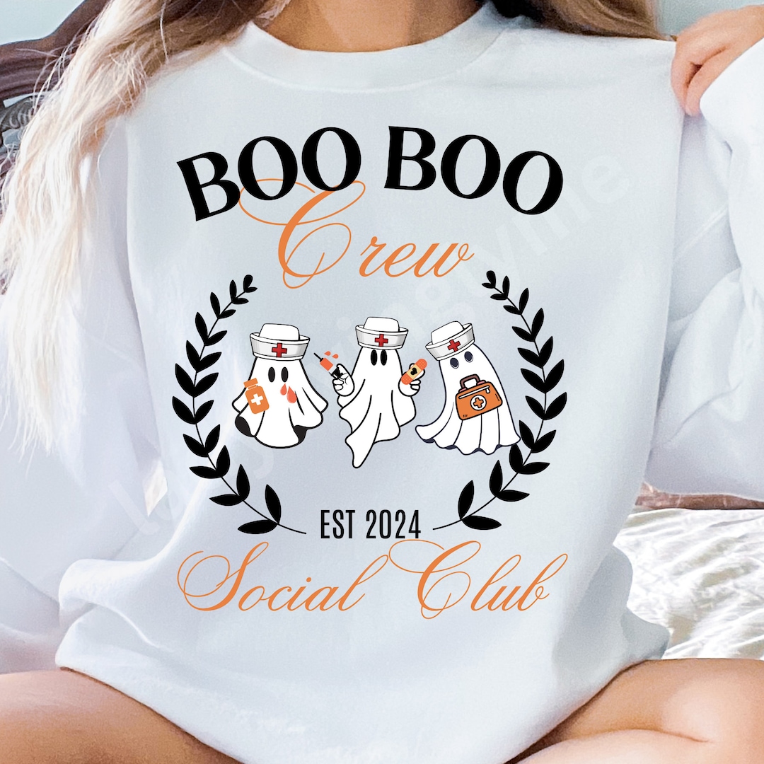 Boo Boo Crew Social Club SVG Nurses Halloween Clip Art Soft Girl ...