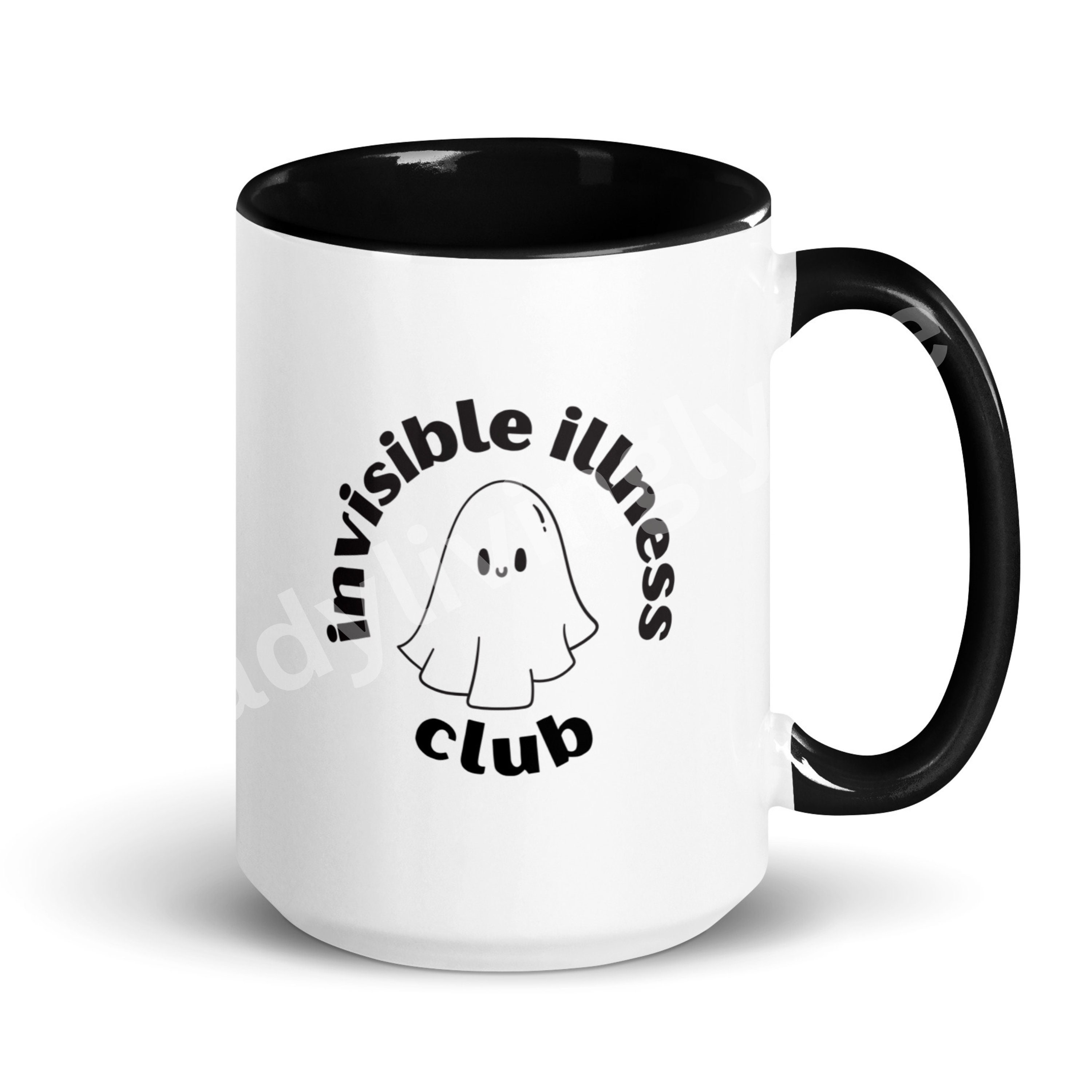 Invisible Illness Club Coffee Mug With Cute Ghost Chronic Pain Gift ...