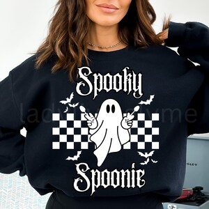 Spoonie Halloween Clip Art Spooky Spoonie SVG Cute Ghost With Retro ...