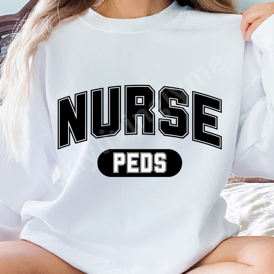 PEDS Nurse SVG for Shirt Pediatric Nurse Clip Art Varsity Letter Cricut ...
