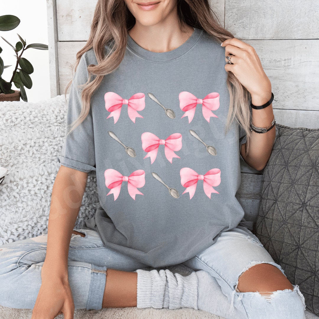 Cute Spoonie Shirt Soft Girl Style T-shirt Coquette Pink Bows and ...
