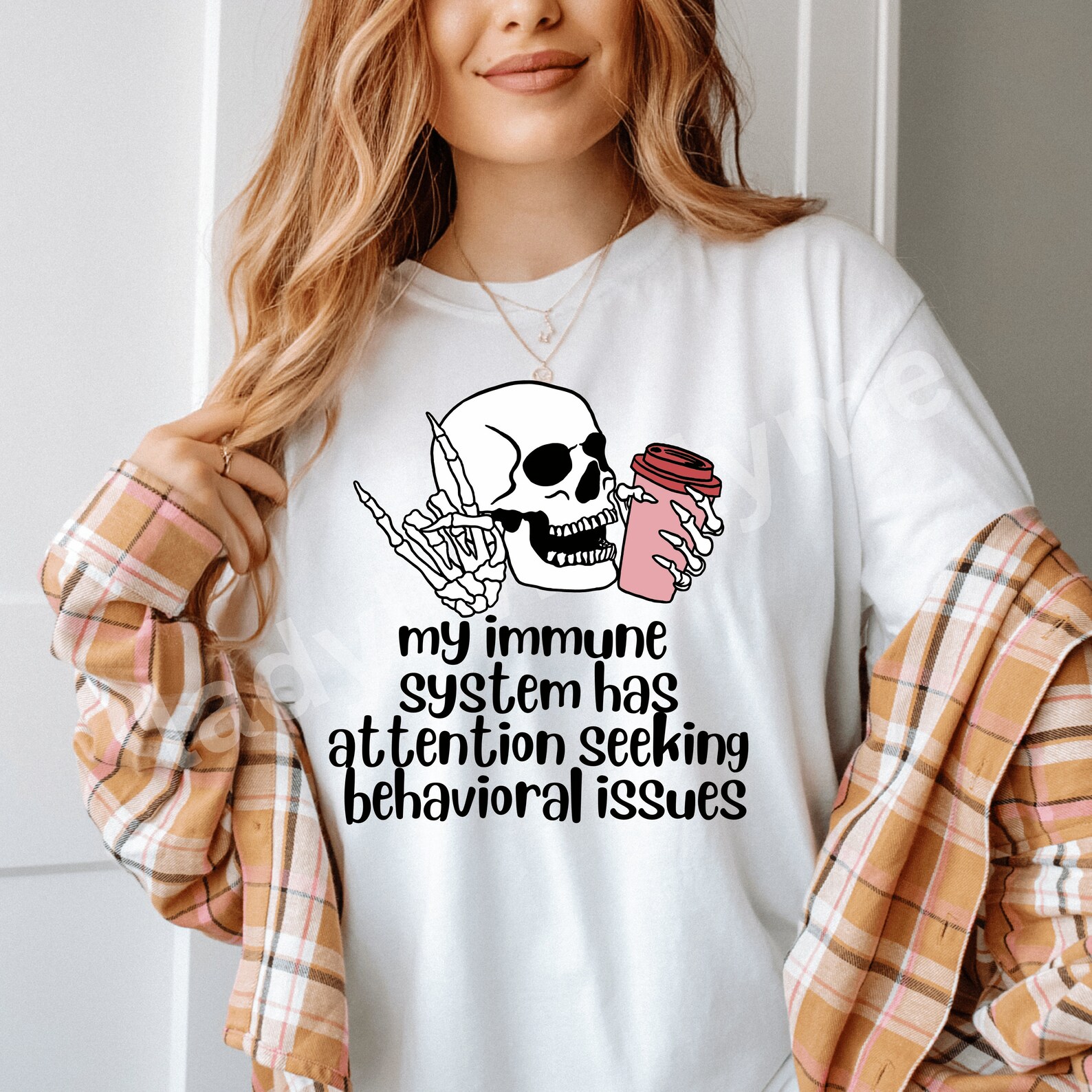 Skeleton Chronic Illness T-shirt Sarcastic MS Tee for Women Funny Lupus ...