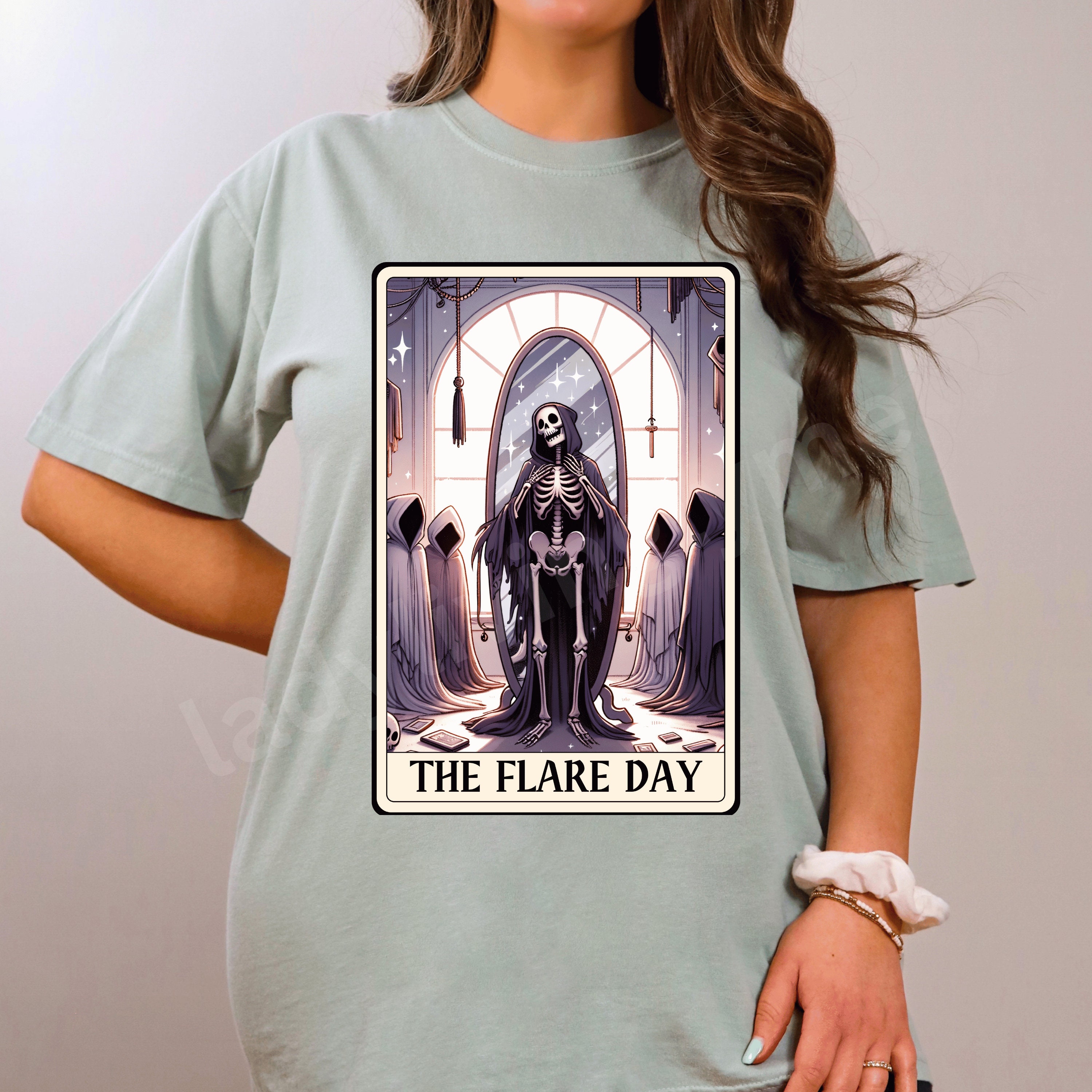 Flare Day Shirt Funny Tarot Card T-shirt FND Skeleton Tee Chronic ...