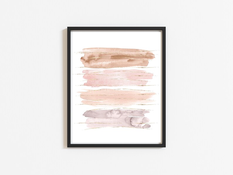 Watercolor Abstract Prints Set of 3 Brush Stroke Art | Etsy