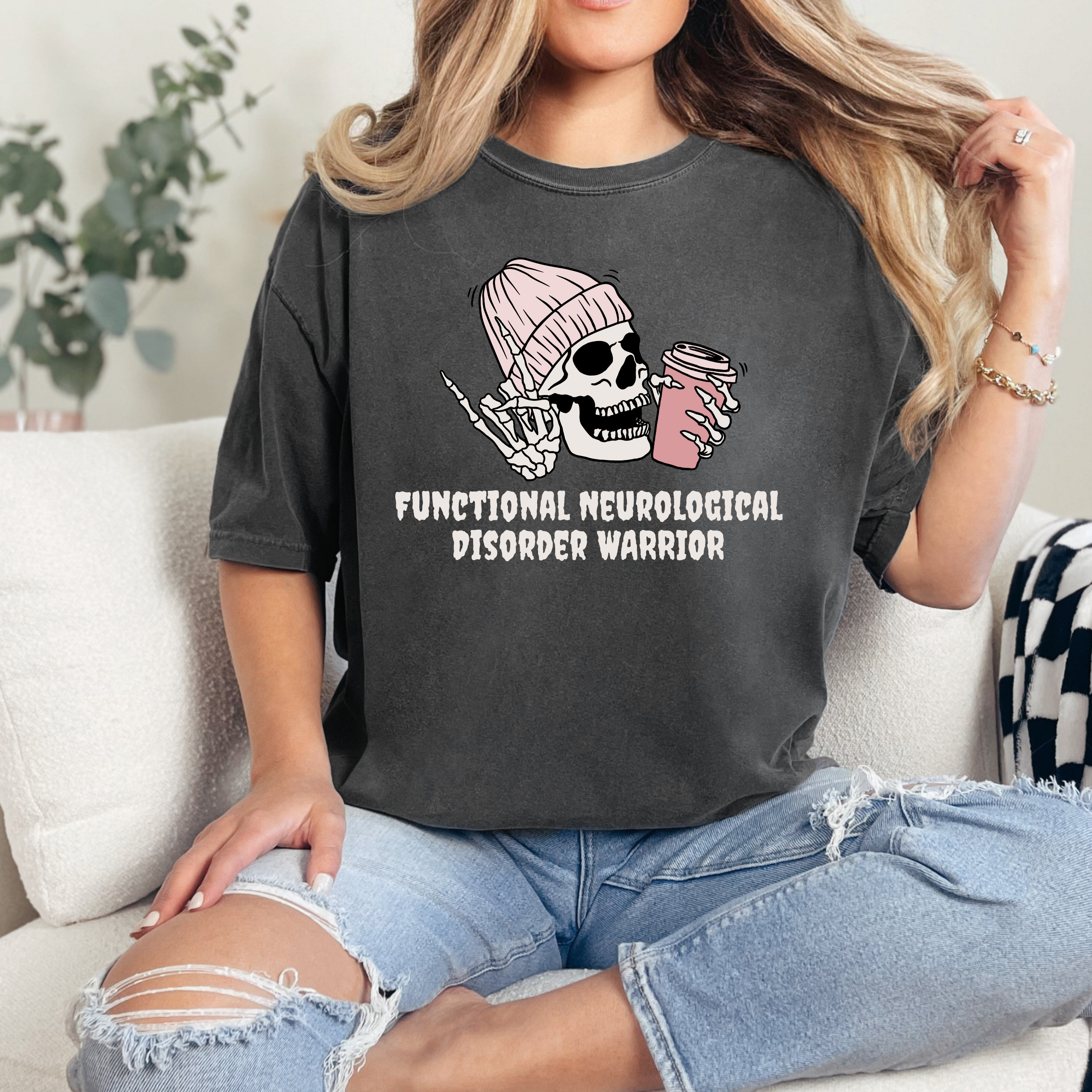 Women's FND Warrior T-shirt Funny Skeleton Functional Neurological ...