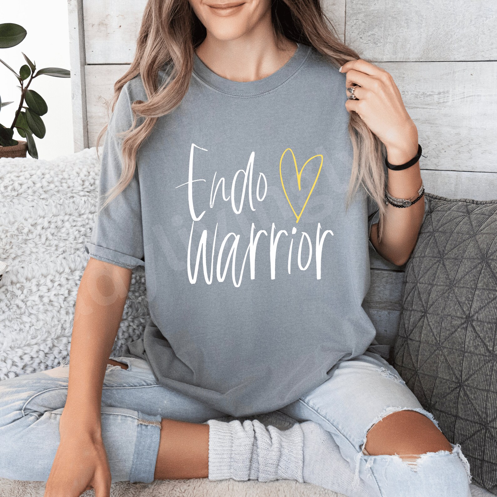 Minimalist Endo Shirt Endometriosis Warrior T-shirt Yellow Awareness ...