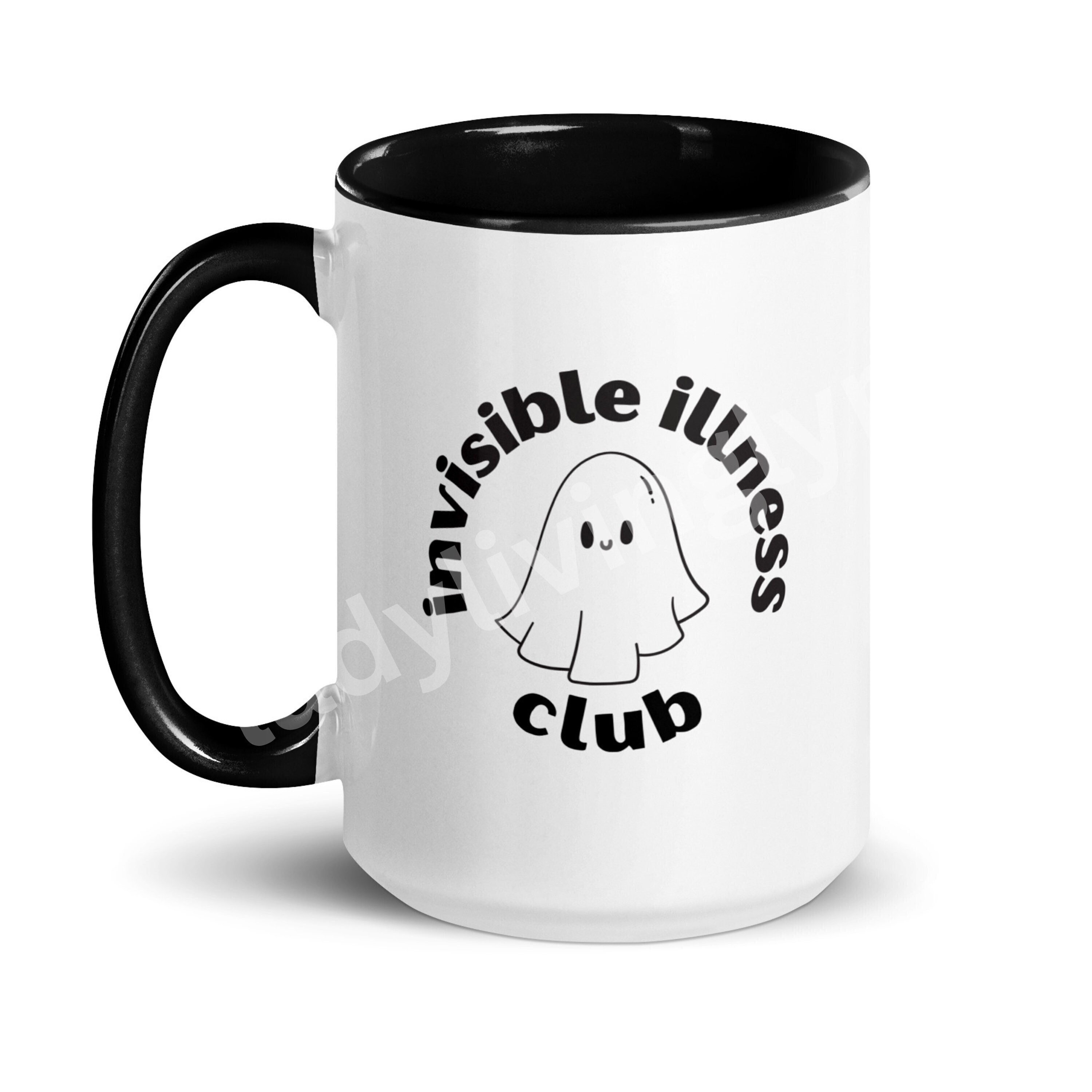 Invisible Illness Club Coffee Mug With Cute Ghost Chronic Pain Gift ...