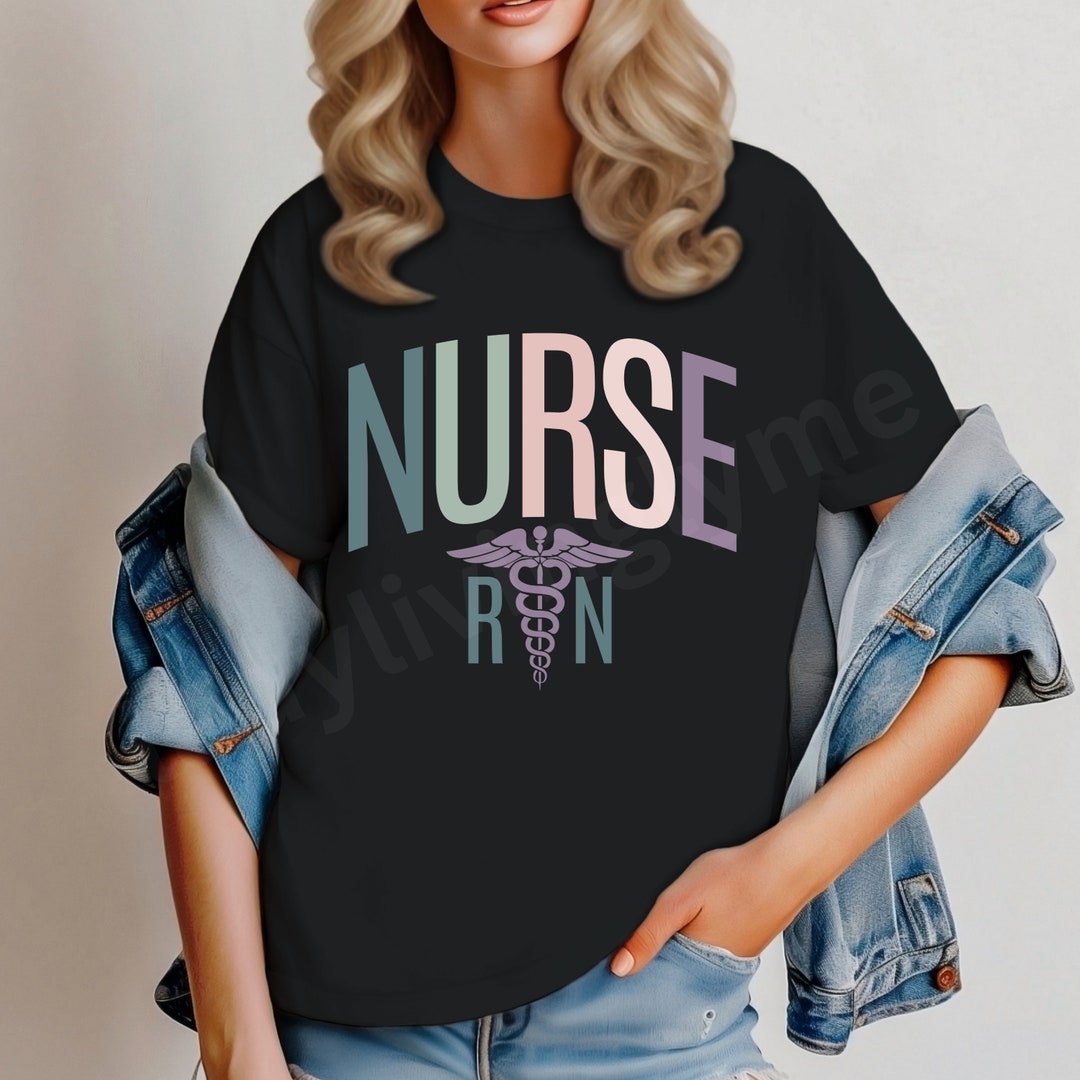 Registered Nurse Shirt Gift for Women RN Medical Caduceus Tee New Nurse ...