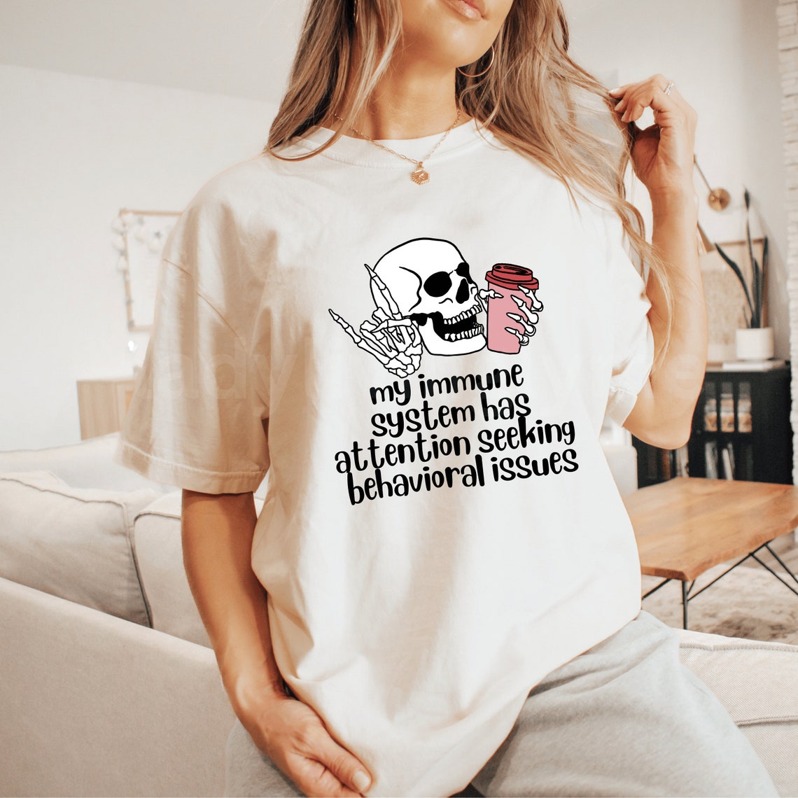 Skeleton Chronic Illness T-shirt Sarcastic MS Tee for Women Funny Lupus ...