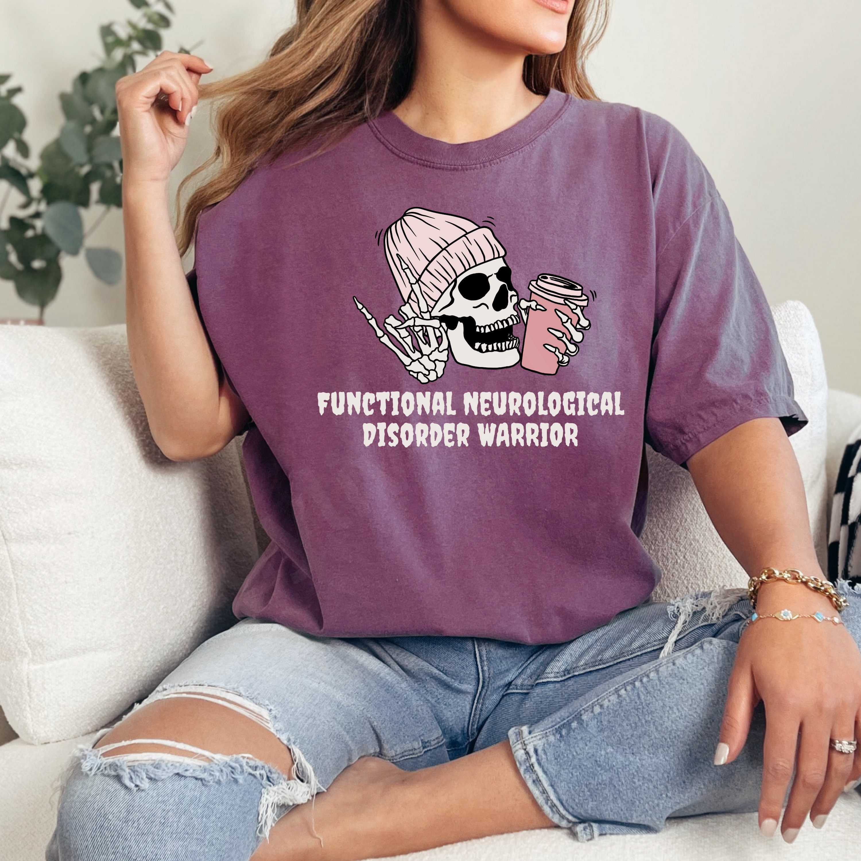Women's FND Warrior T-shirt Funny Skeleton Functional Neurological ...