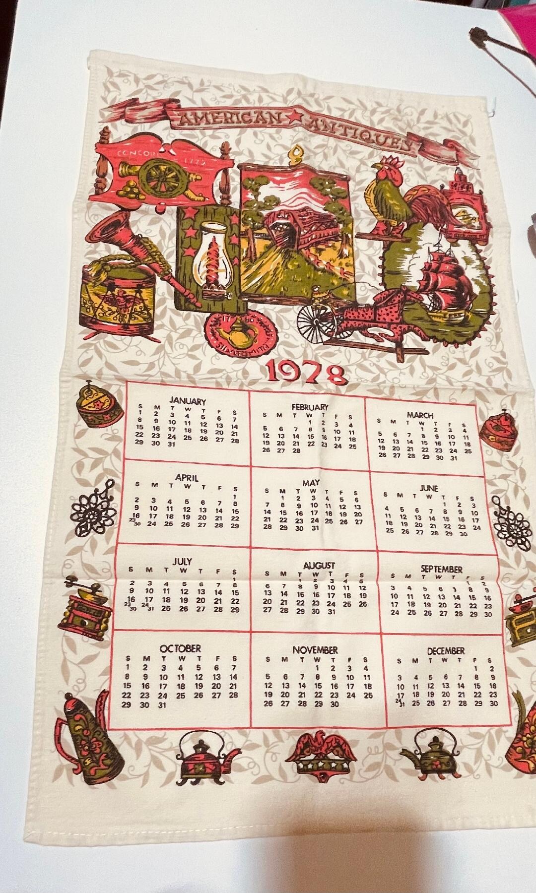 1978 Vintage Calendar, Tea Towel - Etsy