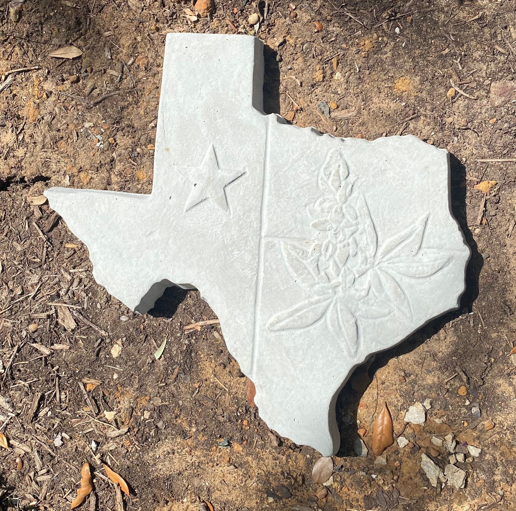 Handmade Texas Stepping Stone | Garden Decor With Star & Bluebonnet - Etsy