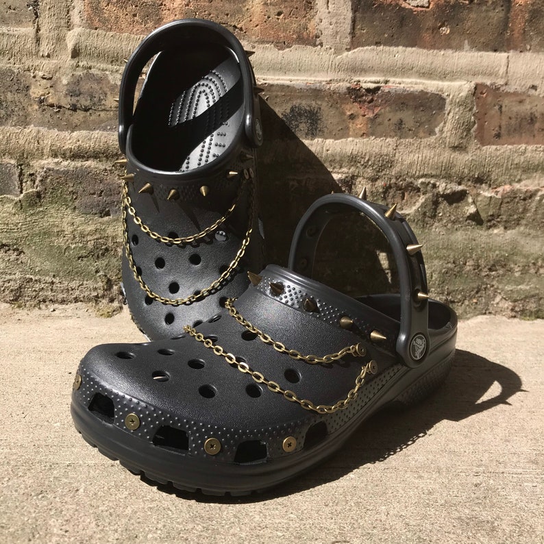Goth Crocs with bronze accents Regular or Platform | Etsy