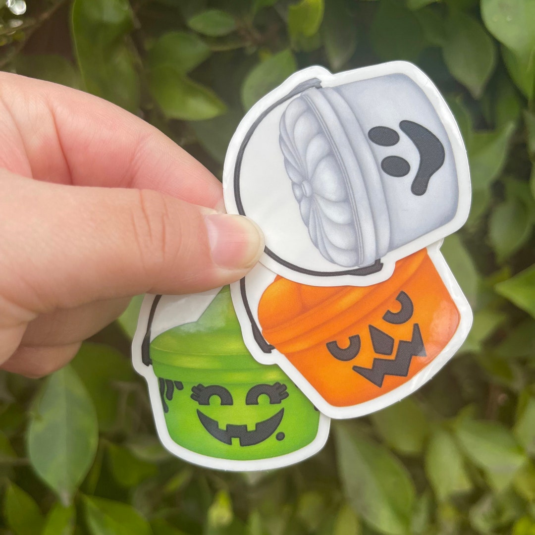 Mini Halloween Bucket Trio Clear Vinyl Sticker Series Witch - Etsy