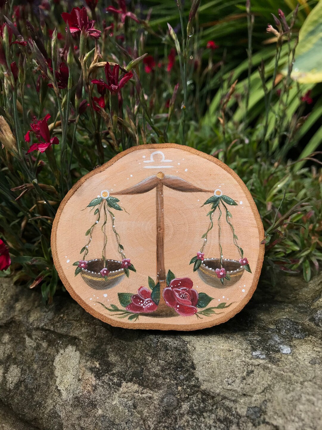 Libra Scales Art Painting Astrology Art Wood Slice - Etsy