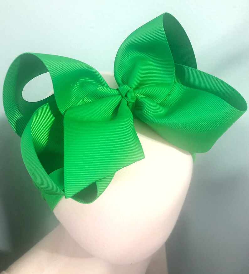 St Patricks Day Emerald GREEN Big Bow Headband Headwrap Nylon | Etsy