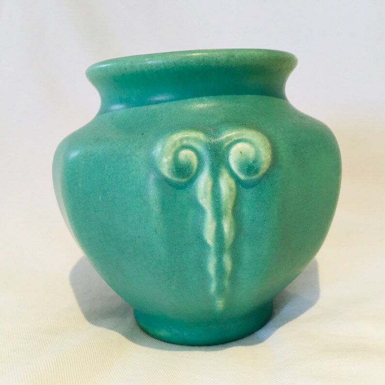 Camark Art Pottery Vase beautiful green matte glaze | Etsy