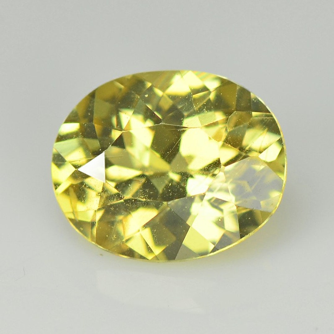 Natural Green Chrysoberyl Gemstone: 0.68 Ct Oval Portuguese Cut - Etsy