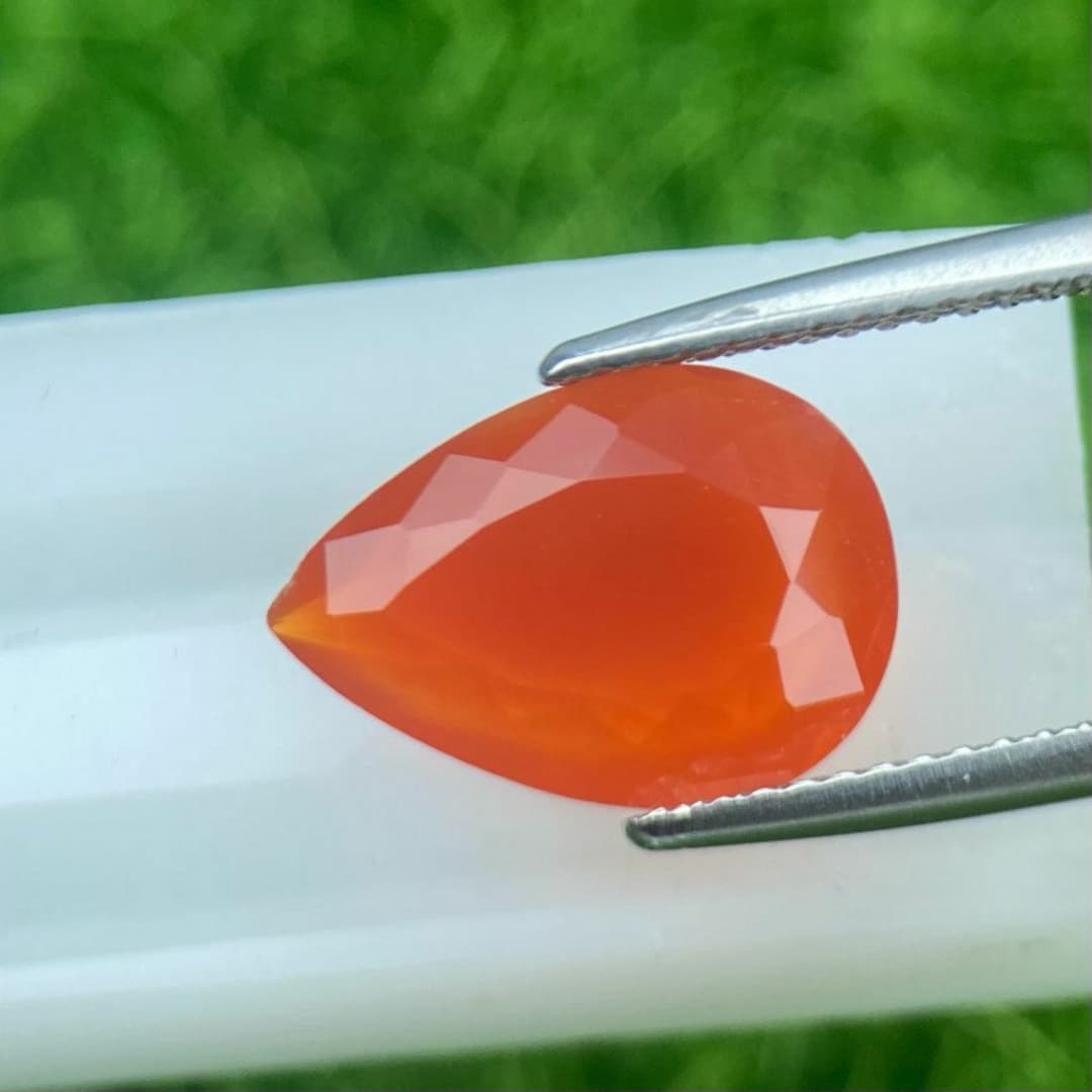 Natural Red Fire Opal: 2.6 Cts, Pear Portuguese Cut Gemstone - Etsy