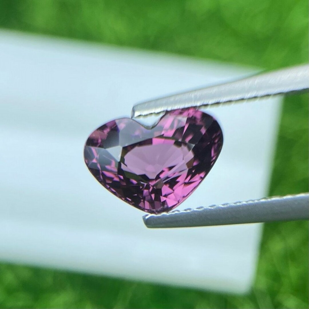 Natural Spinel - 2.45 Cts | Purple | Heart Step Cut | Srilanka | Rare ...