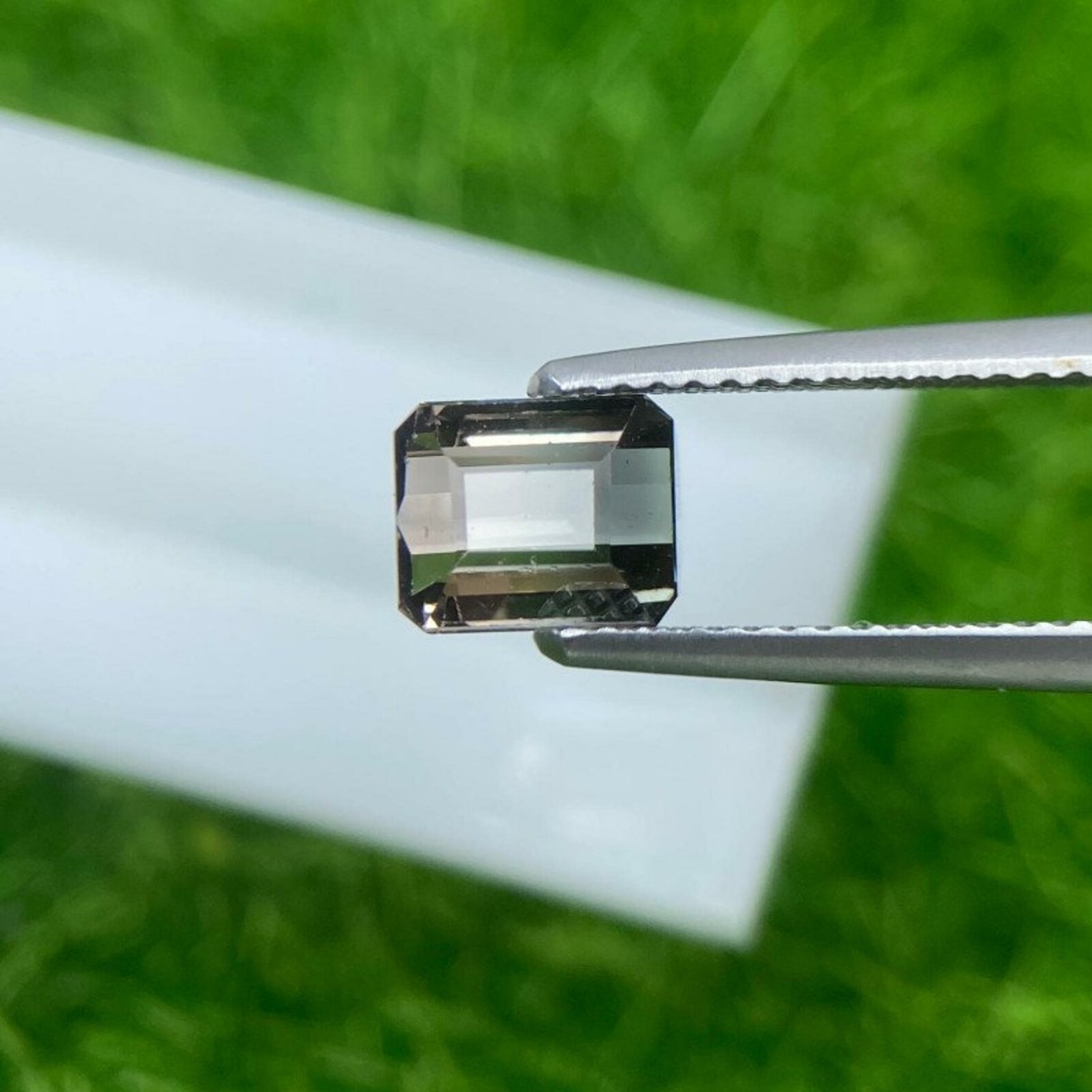 1.95 Cts Bi-color Green Tourmaline: Emerald Cut Congo Gemstone - Etsy