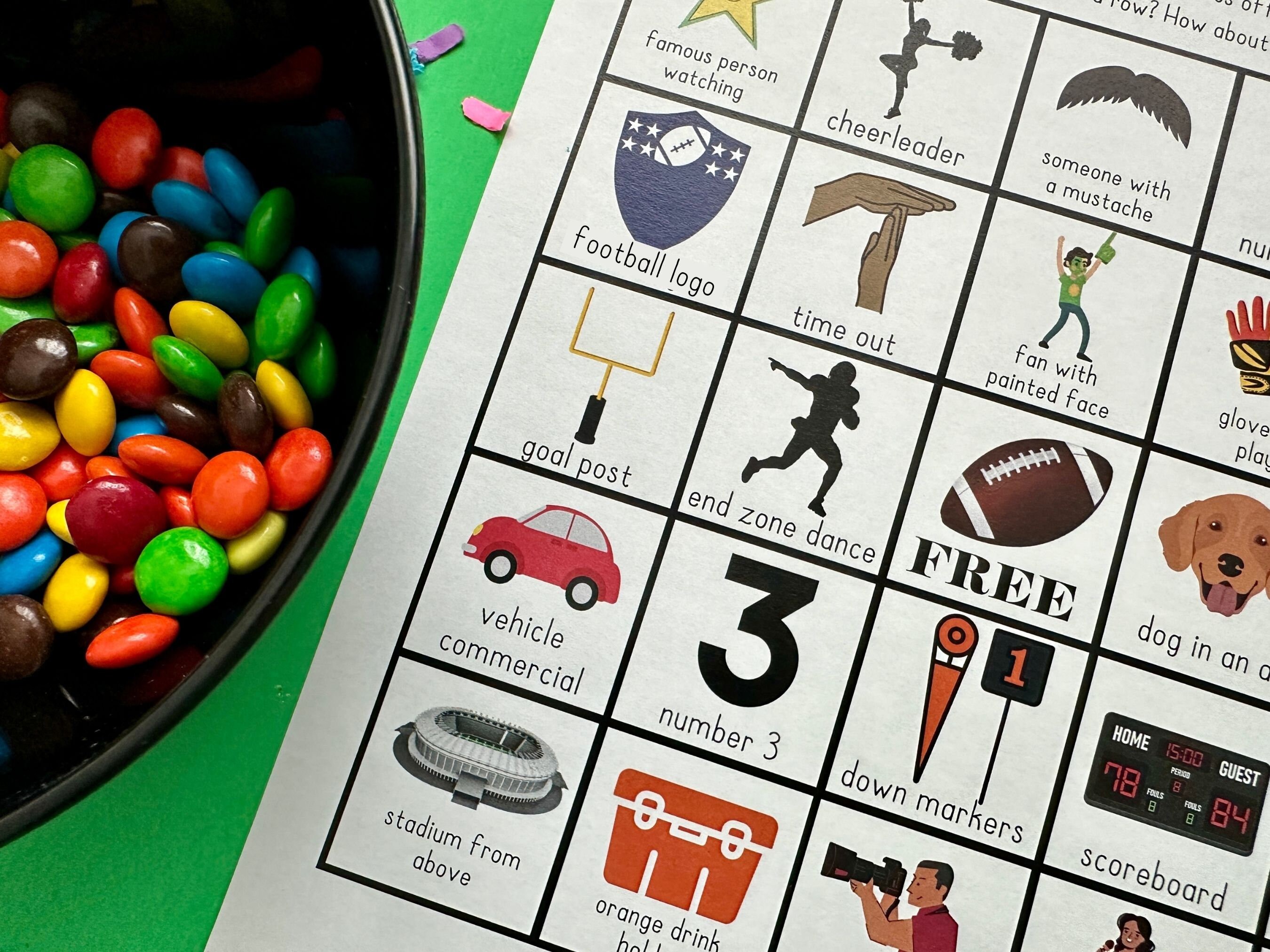 Football BINGO Printable, Big Game Activity, Kids Football Game, Bingo ...