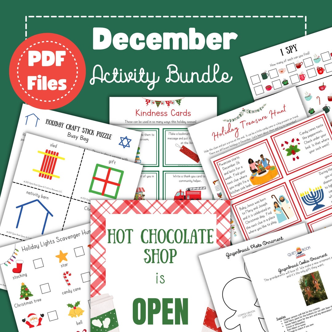 Christmas Printable Activities for Kids, December Preschool Activities ...